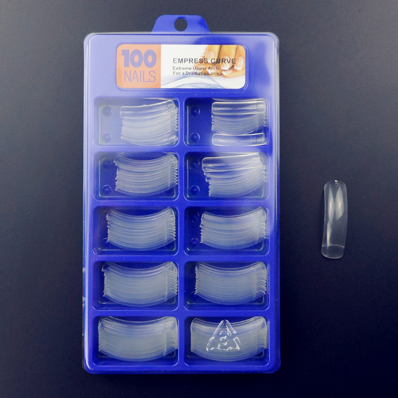 100pcs Empress Curve Acrylic Nail Art Long French Nail Tips Clear