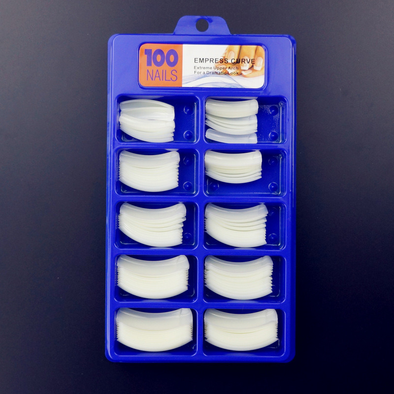 100pcs Empress Curve Acrylic Nail Art Long French Nail Tips Clear